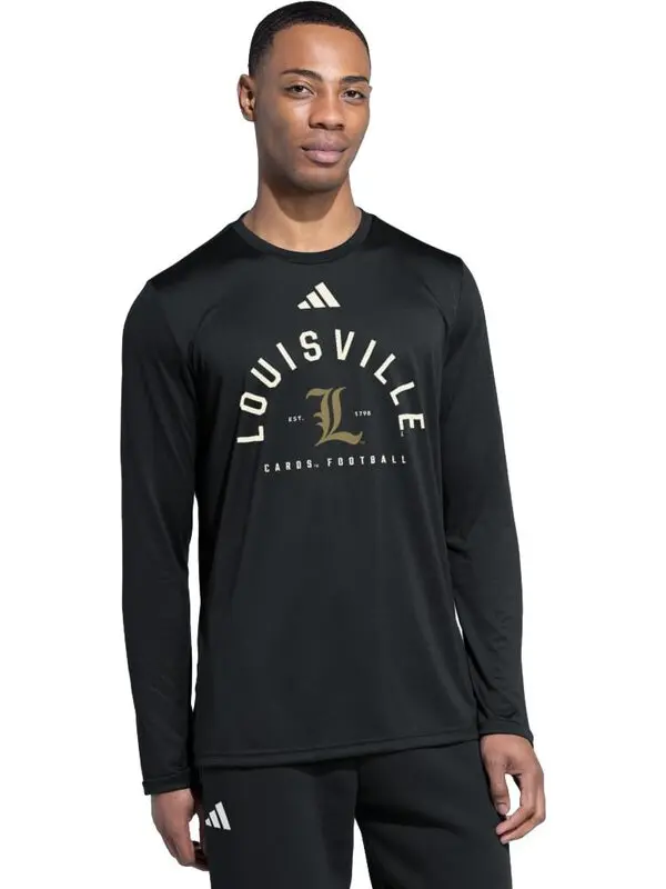 Adidas Louisville Cardinals Long Sleeve T-shirt Black - Black / Multi