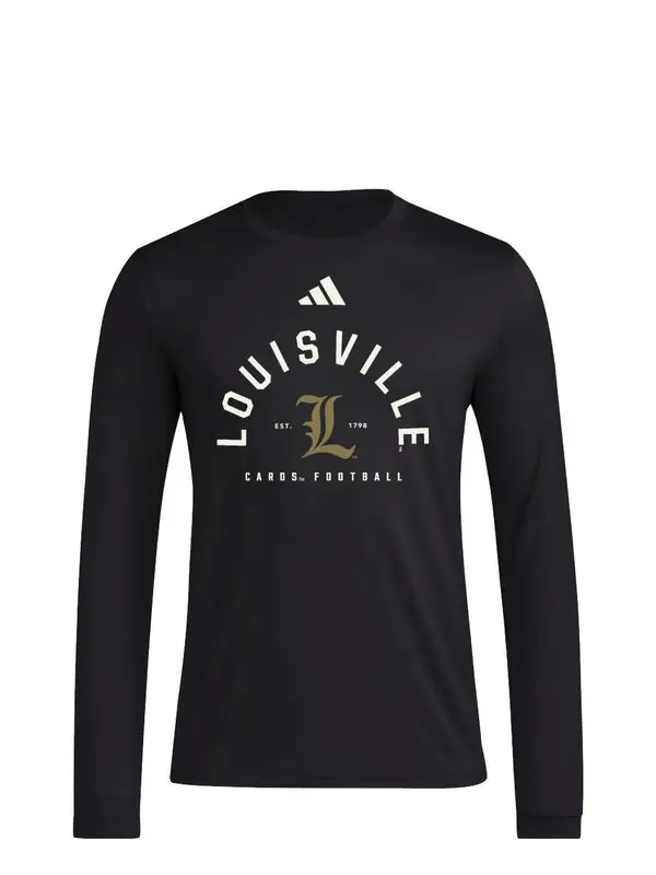 Adidas Louisville Cardinals Long Sleeve Graphic T-shirt - Black / Multi