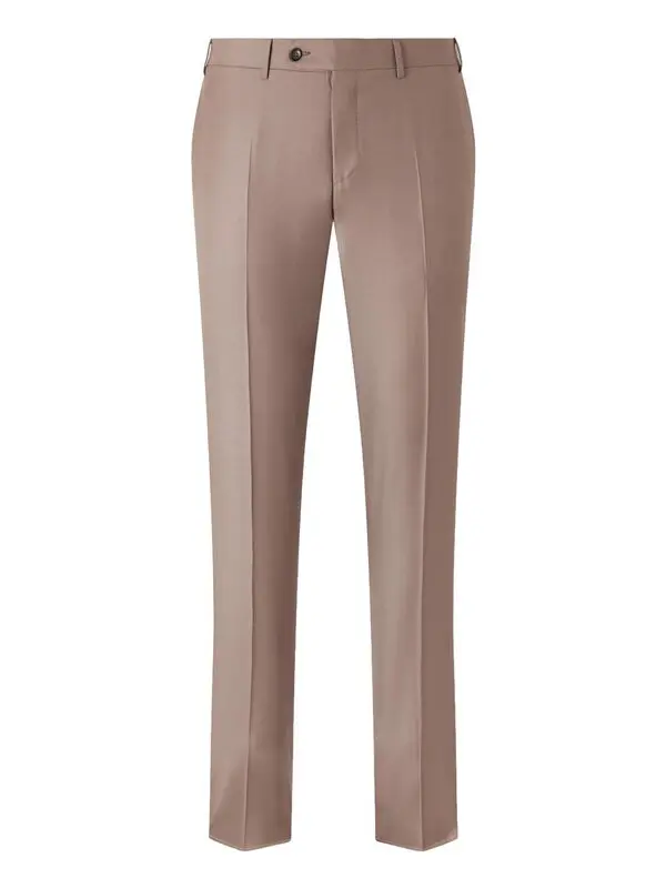 Canali Slim-fit Wool-twill Suit Trousers - Brown