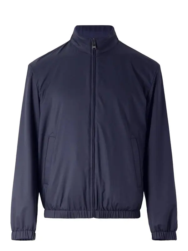 Canali Reversible Shell Bomber Jacket - Blue
