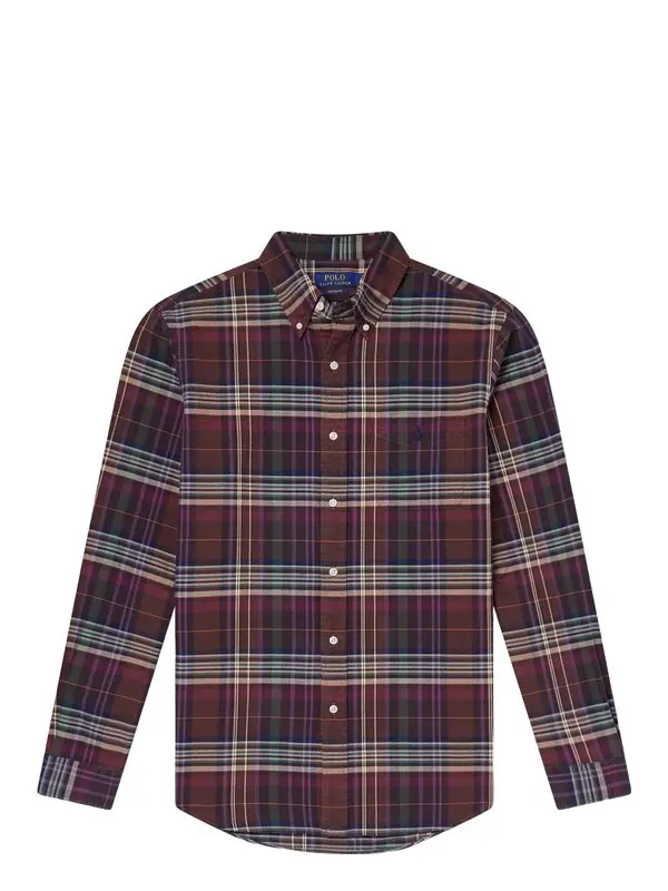 Polo Ralph Lauren Button-down Collar Logo-embroidered Checked Cotton Oxford Shirt - Red