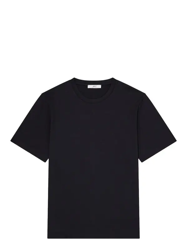 Mr P. Silk And Cotton-blend T-shirt - Black