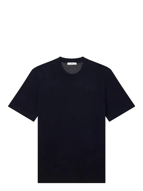 Mr P. Cotton-blend Double-faced Jersey T-shirt - Blue