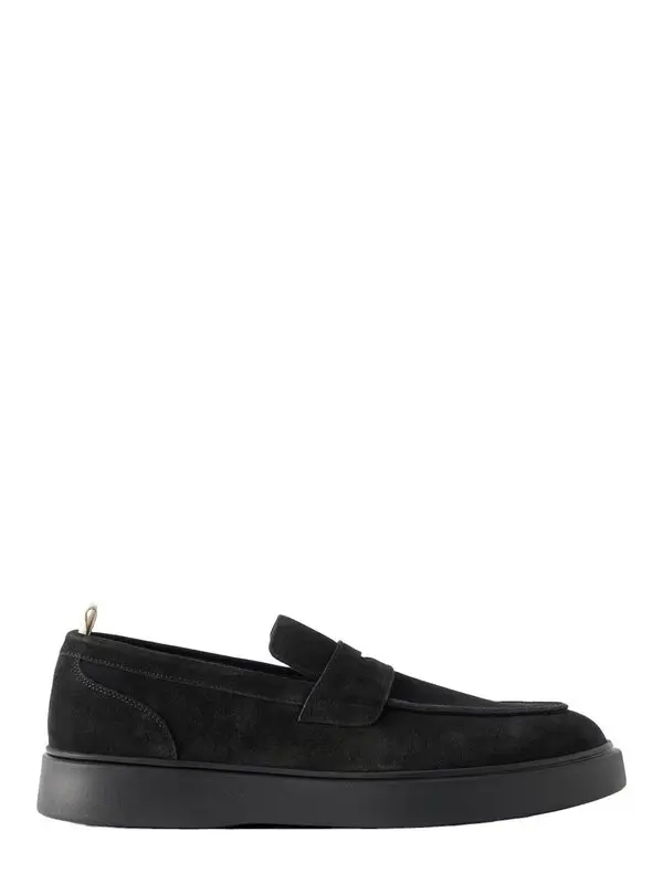 Officine Creative Frame 001 Suede Loafers - Black