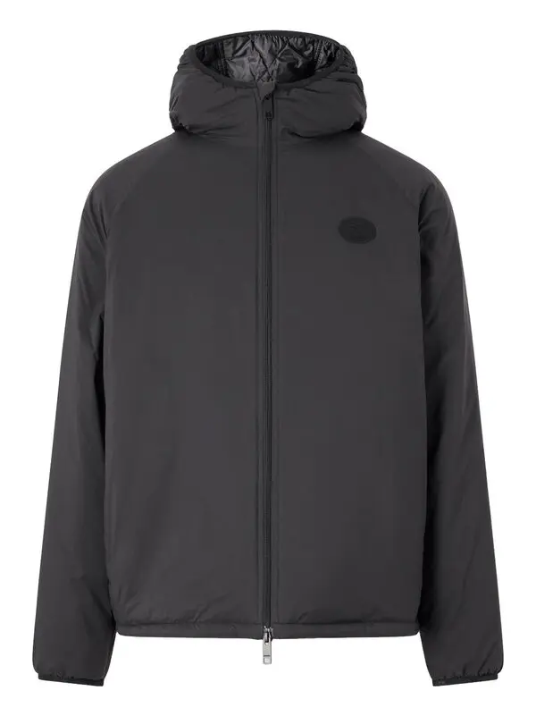 Burberry Logo-appliquéd Shell Hooded Jacket - Black