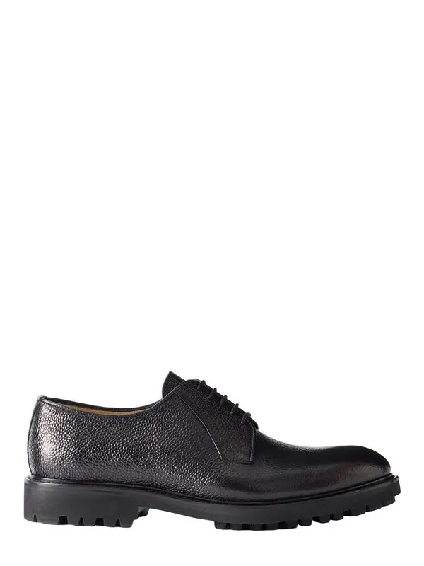 Mr P. Full-grain Leather Derby Shoes - Black