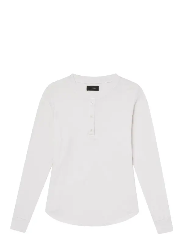 LES TIEN Garment-dyed Ribbed Cotton-jersey T-shirt - Neutrals