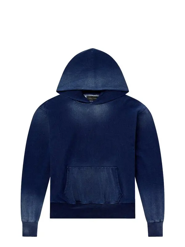 LES TIEN Cotton-jersey Hoodie - Blue