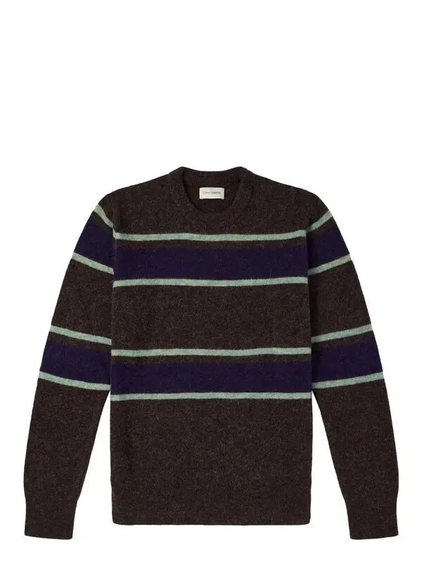 Oliver Peoples Blenheim Striped Wool-blend Sweater - Brown
