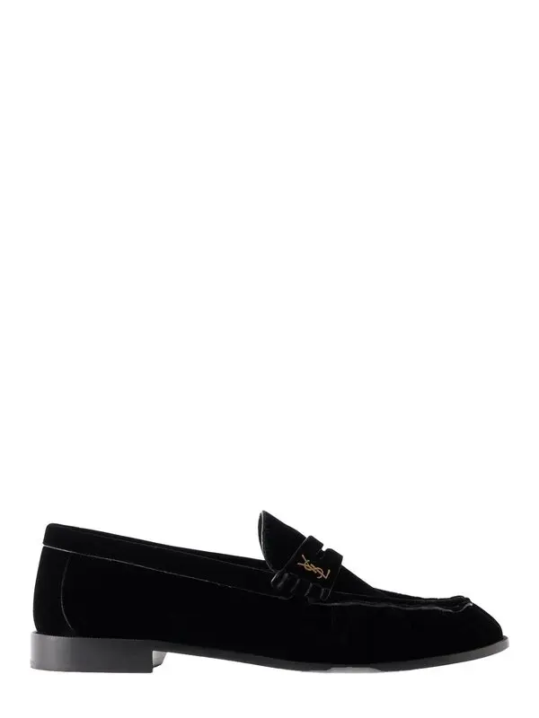 Saint Laurent Le Loafer Velvet Loafers - Black