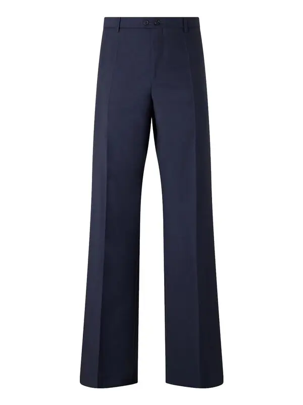 JIL SANDER Straight-leg Wool And Mohair-blend Trousers - Blue
