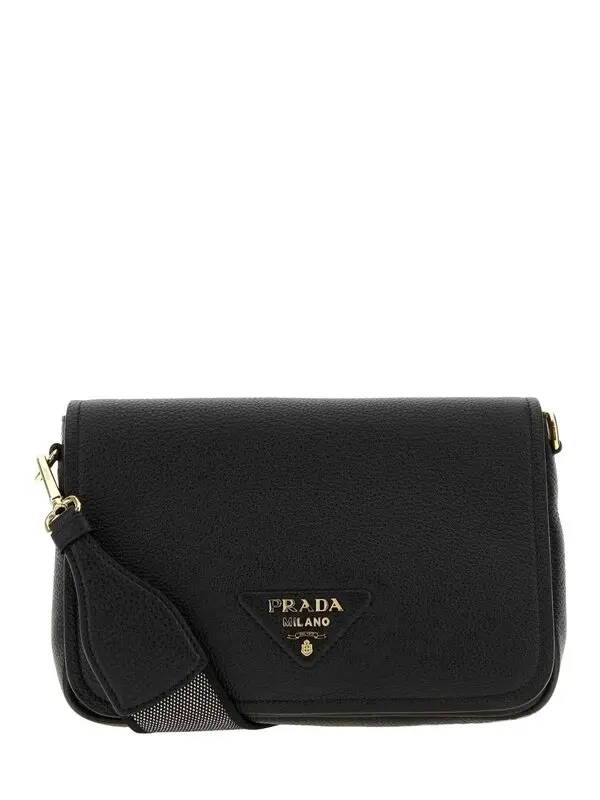 Prada Leather Crossbody Bag - Black