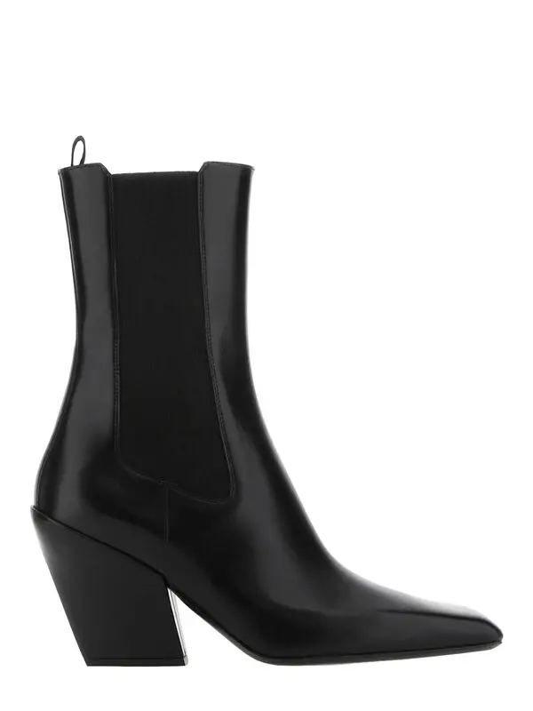 Prada Leather Ankle Boots - Black