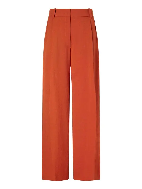 Galvan Roman High-rise Crepe Straight-leg Pants - Black