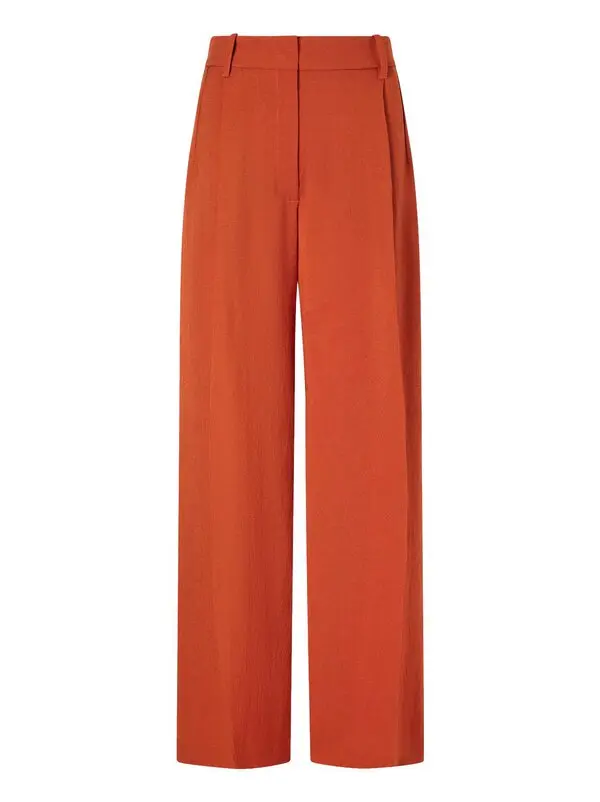 Galvan Roman High-rise Crepe Straight-leg Pants - Red