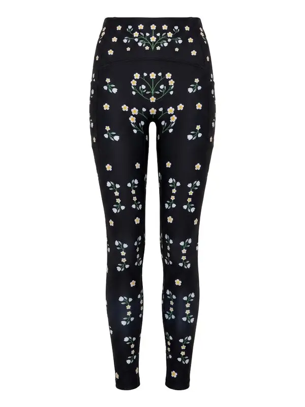 JESSIE ZHAO NEW YORK Night Garden High-waisted Leggings - Black