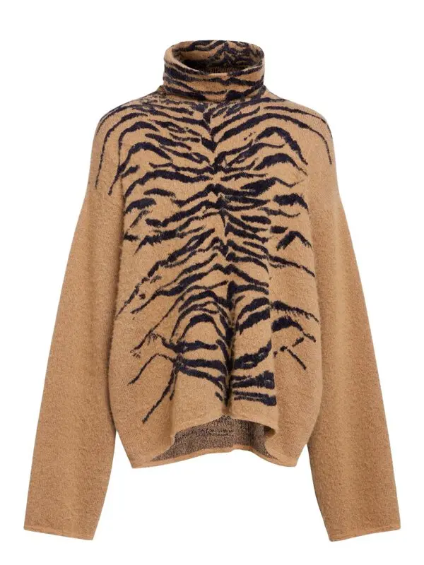 Alaïa Tiger Wool Jumper - Nude