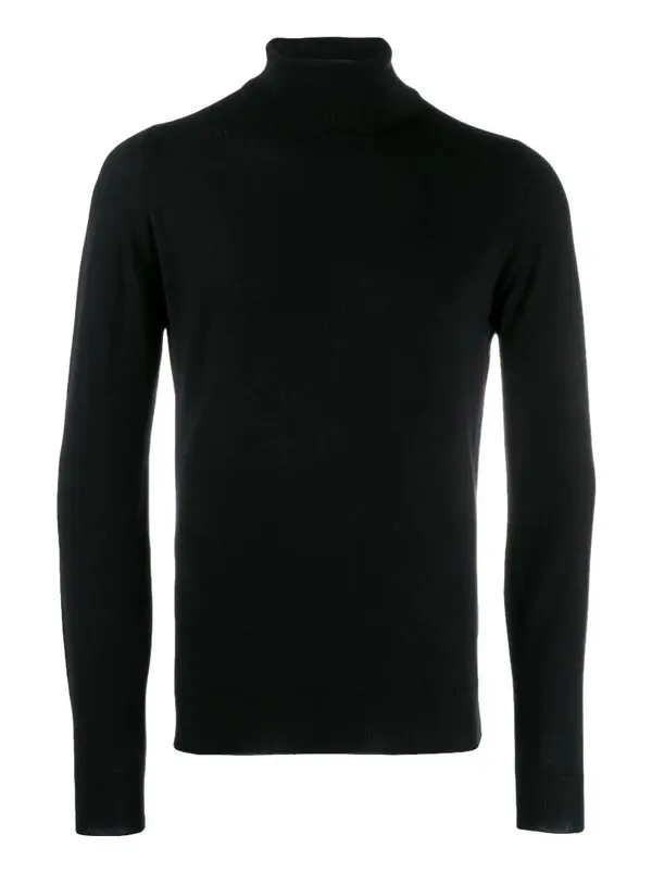 John Smedley Turtleneck Wool Sweater - Black
