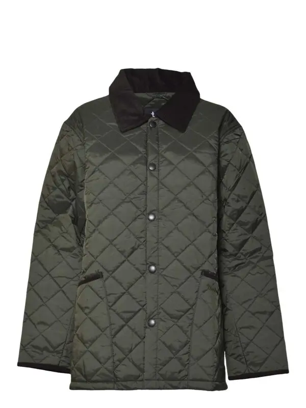 Barbour Diamond-quilted Corduroy-collar Jacket - Black