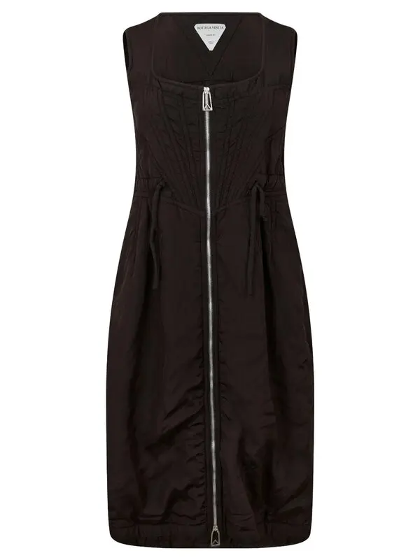 Bottega Veneta Structured Zip-up Tea Dress - Black