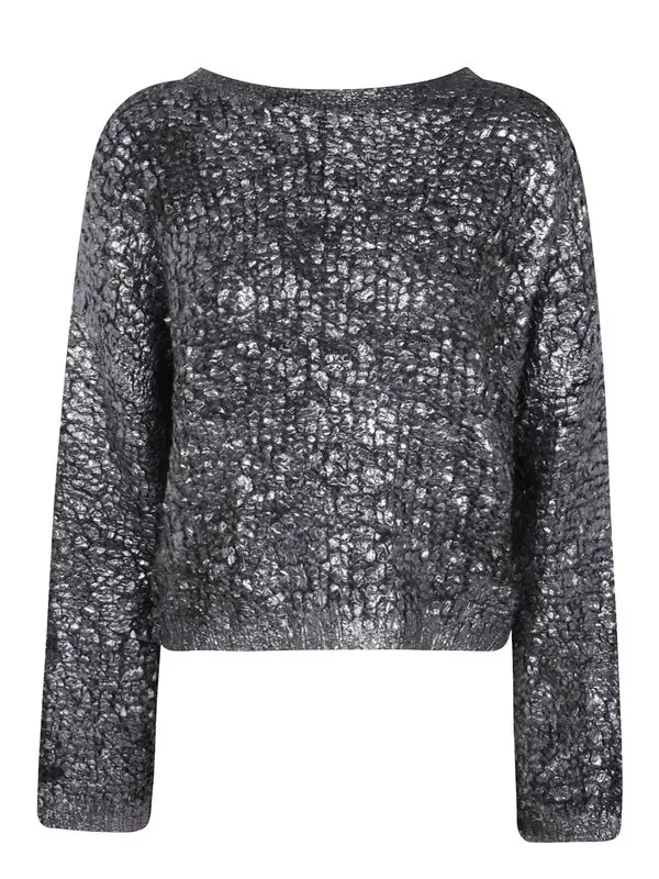 Avant Toi Crew Neck Plush Knit Pullover - Moss