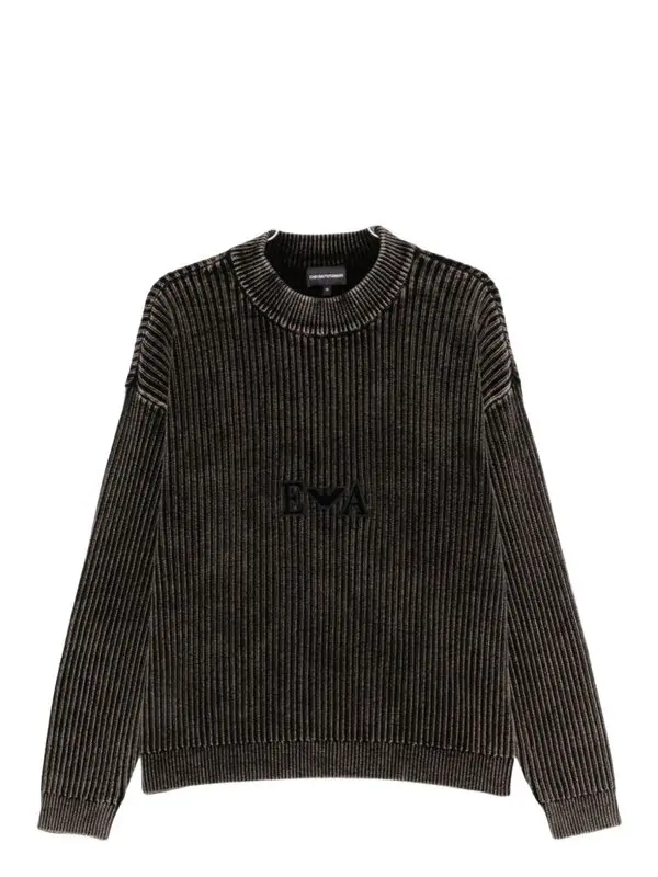 Emporio Armani Long-sleeved Ribbed Jumper - Brown