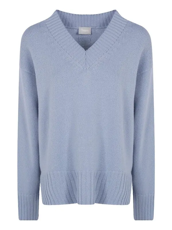 DRUMOHR Oversized V-neck Sweater - Light Blue