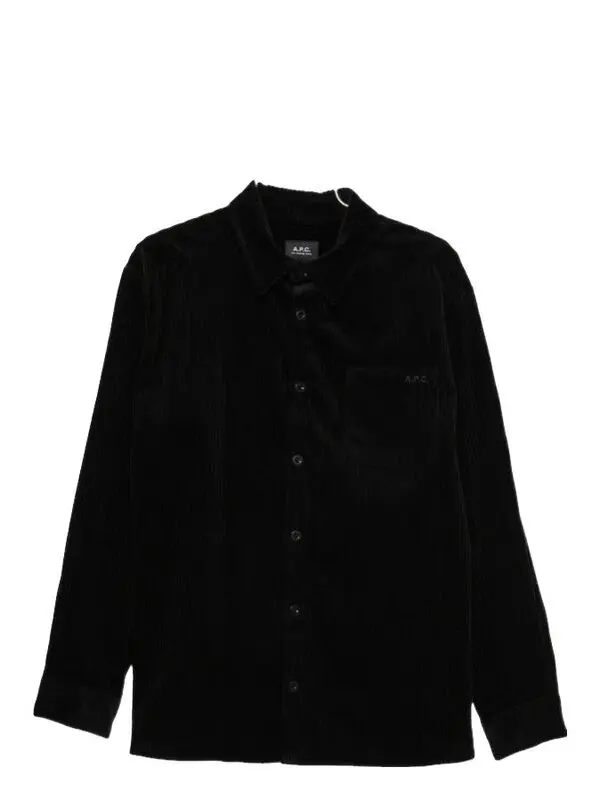 A.p.c. Corduroy Chest-pocket Shirt - Black