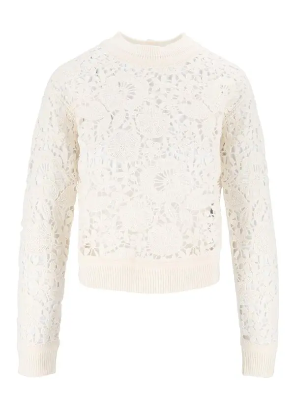 Ermanno Scervino Floral-lace Wool Sweater - No