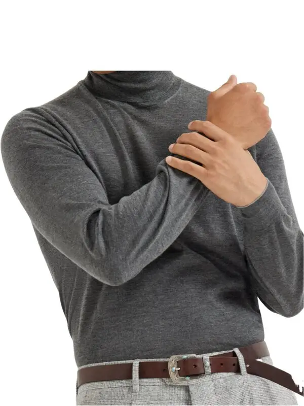 Brunello Cucinelli Roll-neck Long Sleeved Top - Black
