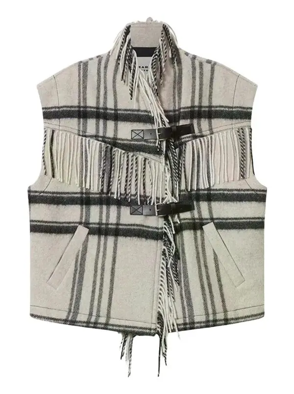 MARANT ETOILE Checked Vest - Neutrals