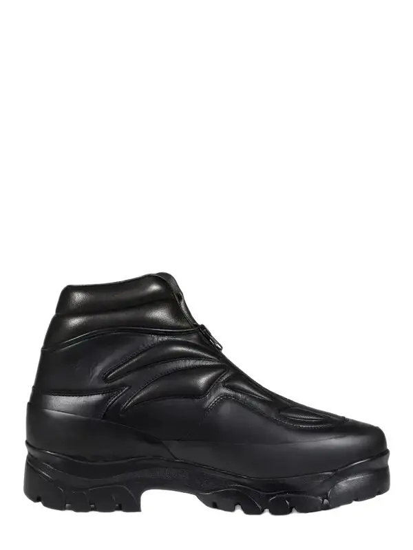 AKME Front-zip Panelled Biker Boots - Black