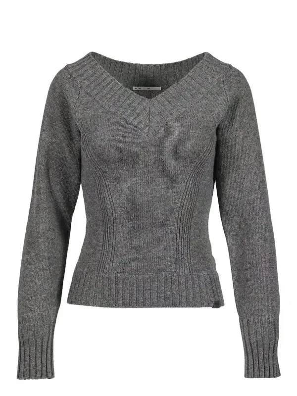 BOHEMSEO V-neck Pullover Sweater - Grey
