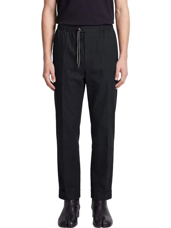 MAISON MARGIELA Straight-leg Trousers In Cotton And Silk Blend With Four Stitches - Blue