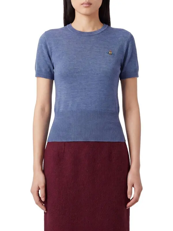 VIVIENNE WESTWOOD Wool Slim Fit Sweater - Denim