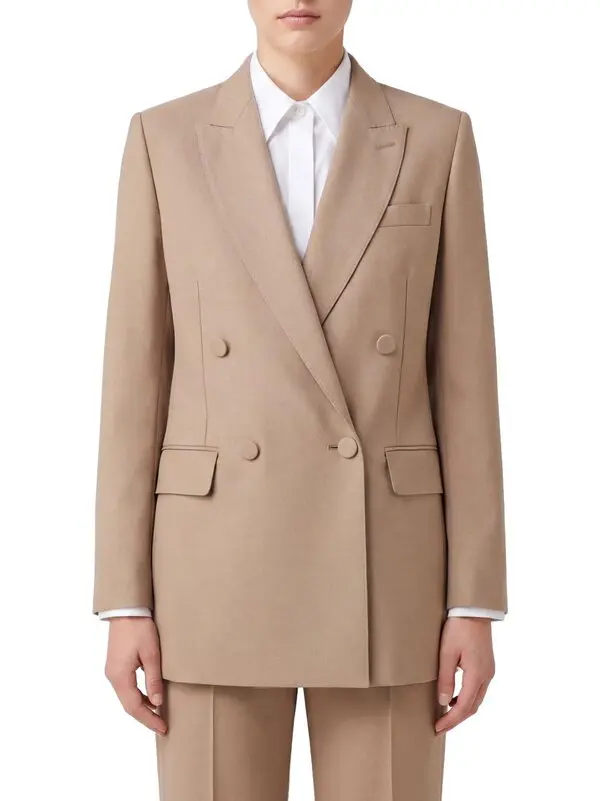 Valentino Garavani Double-breasted Mohair And Wool Short Blazer - Beige
