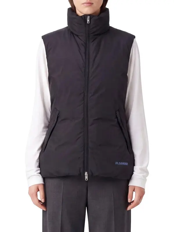 JIL SANDER Slim-fit Padded Technical Nylon Gilet With High Neck - Black