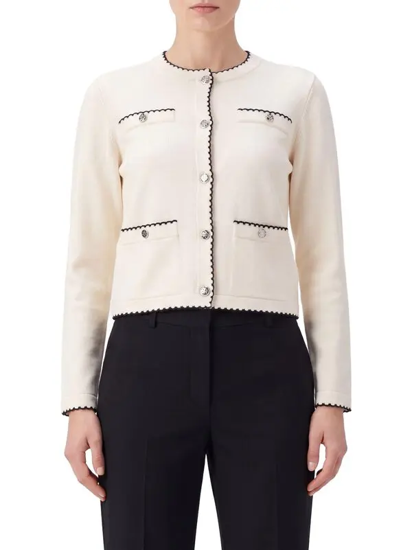Tory Burch Wool Cardigan - Ivory