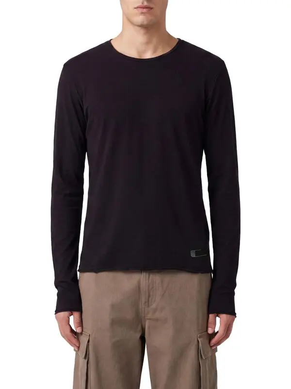 CARRER Micromodal Long-sleeved Crewneck T-shirt - Black