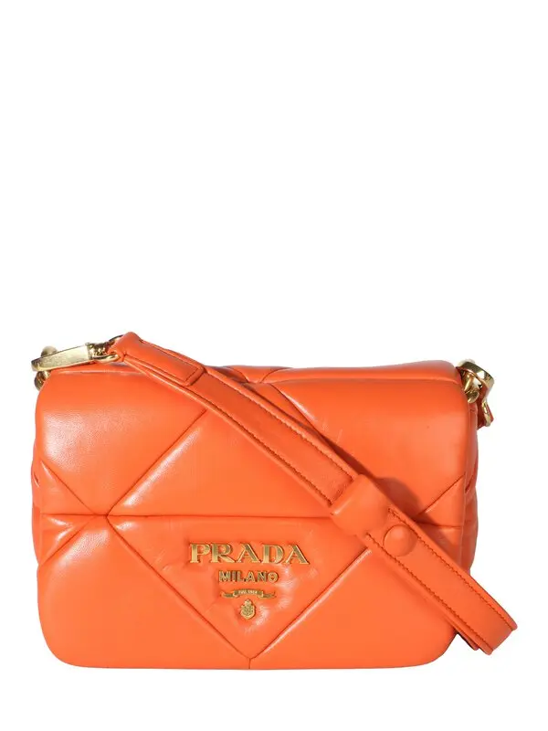 Prada Nappa Patchwork System Chain Bag - Orange