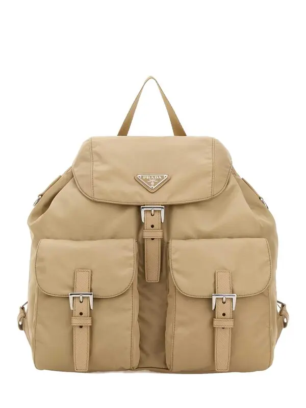 Prada Sand Canvas Backpack - Brown