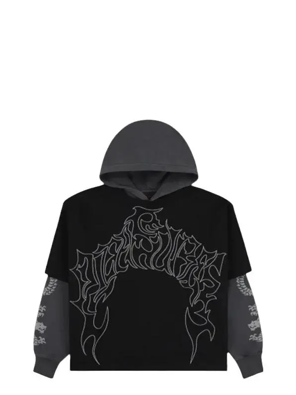 PLEASURES Dragon Layered Hoodie - Black