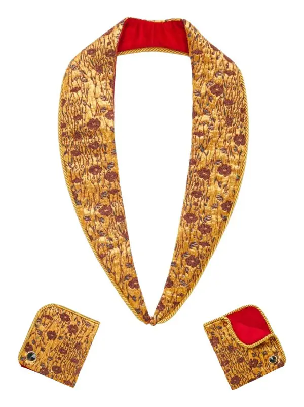 Victoria Grant Red / Gold Cabaret — Couture Tuxedo Lapels™ & Cuffs - Red/gold