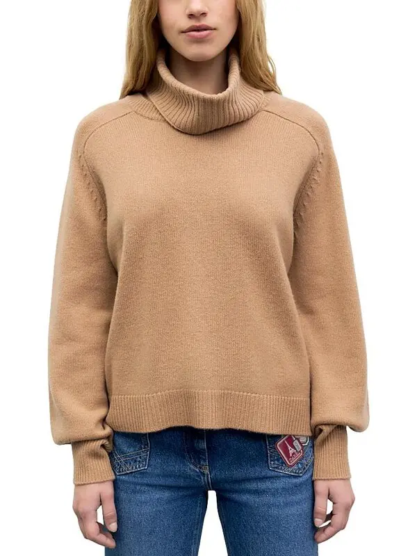 Gerard Darel Ramia Wool Turtleneck Sweater - Camel