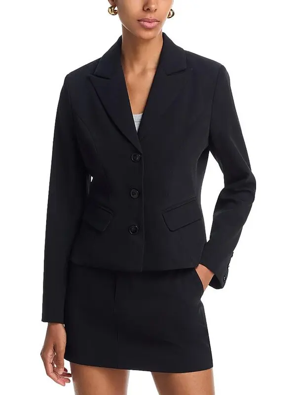 Aqua Three Button Jacket Exclusive - Black