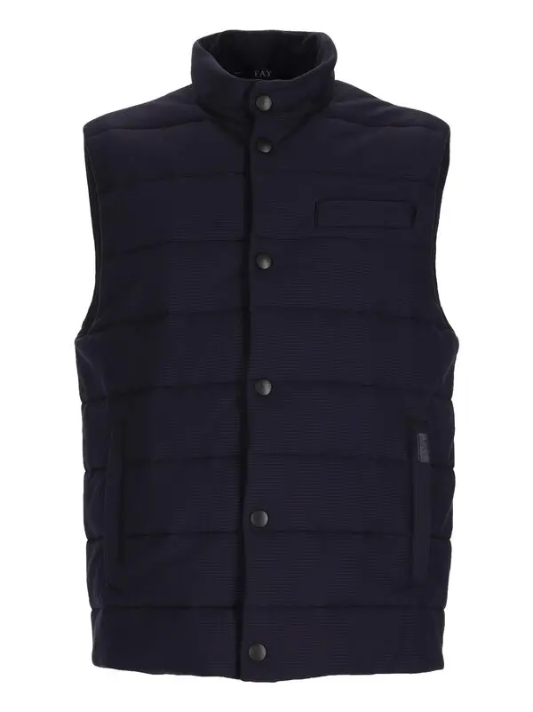 FAY Gilet In Jersey Tecnico Trapuntato - Blue