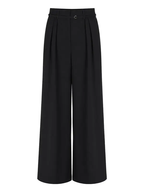 Dries Van Noten Peacha Wide Leg Trousers - Black