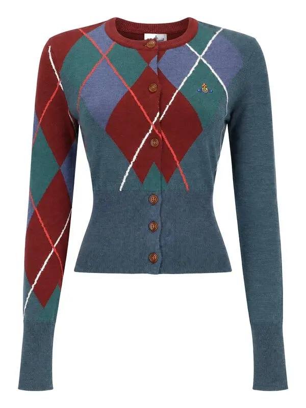 VIVIENNE WESTWOOD Cropped Argyle Cardigan - Multicolour