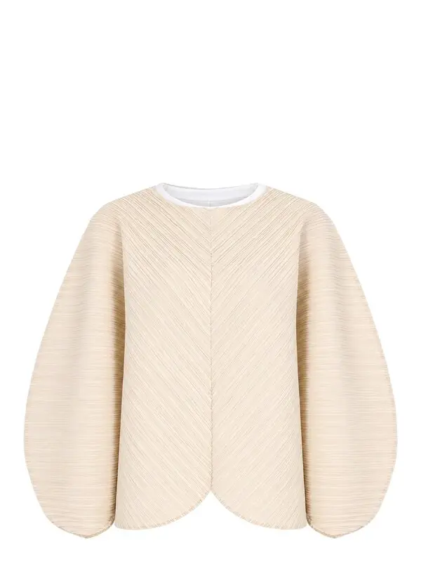 Issey Miyake Coast Pleated Top - Beige