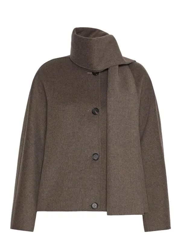 Max Mara Cropped Wool Broadcloth Jacket - Medium Gray